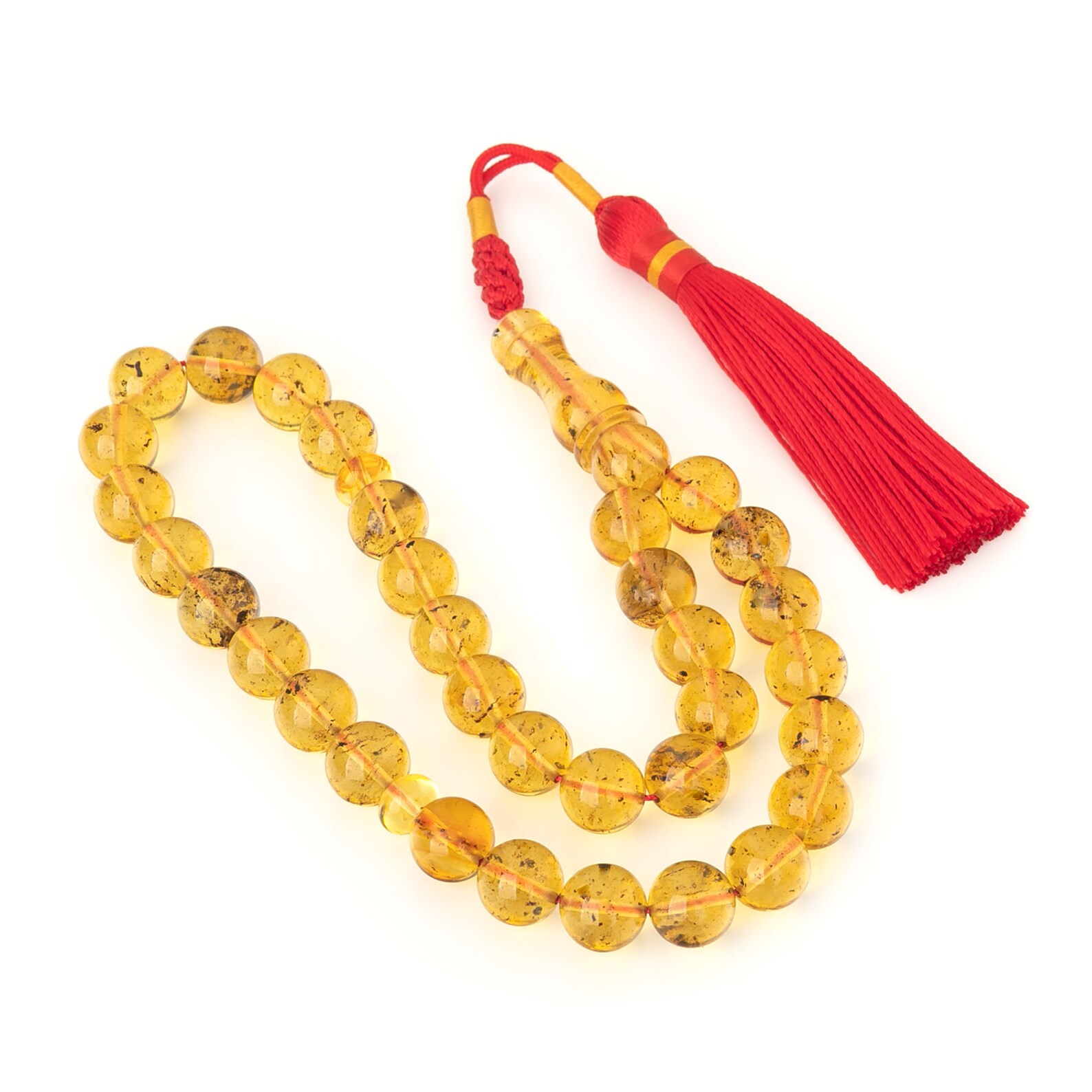 Natural Amber Tasbih-33 Islamic Prayer Beads-handmade Amber Rosary ...