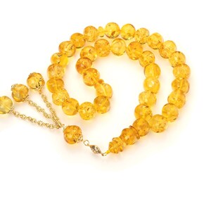 Amber Tasbih-33 Islamic Prayer Beads, 79g-amber Misbaha-handmade Amber ...