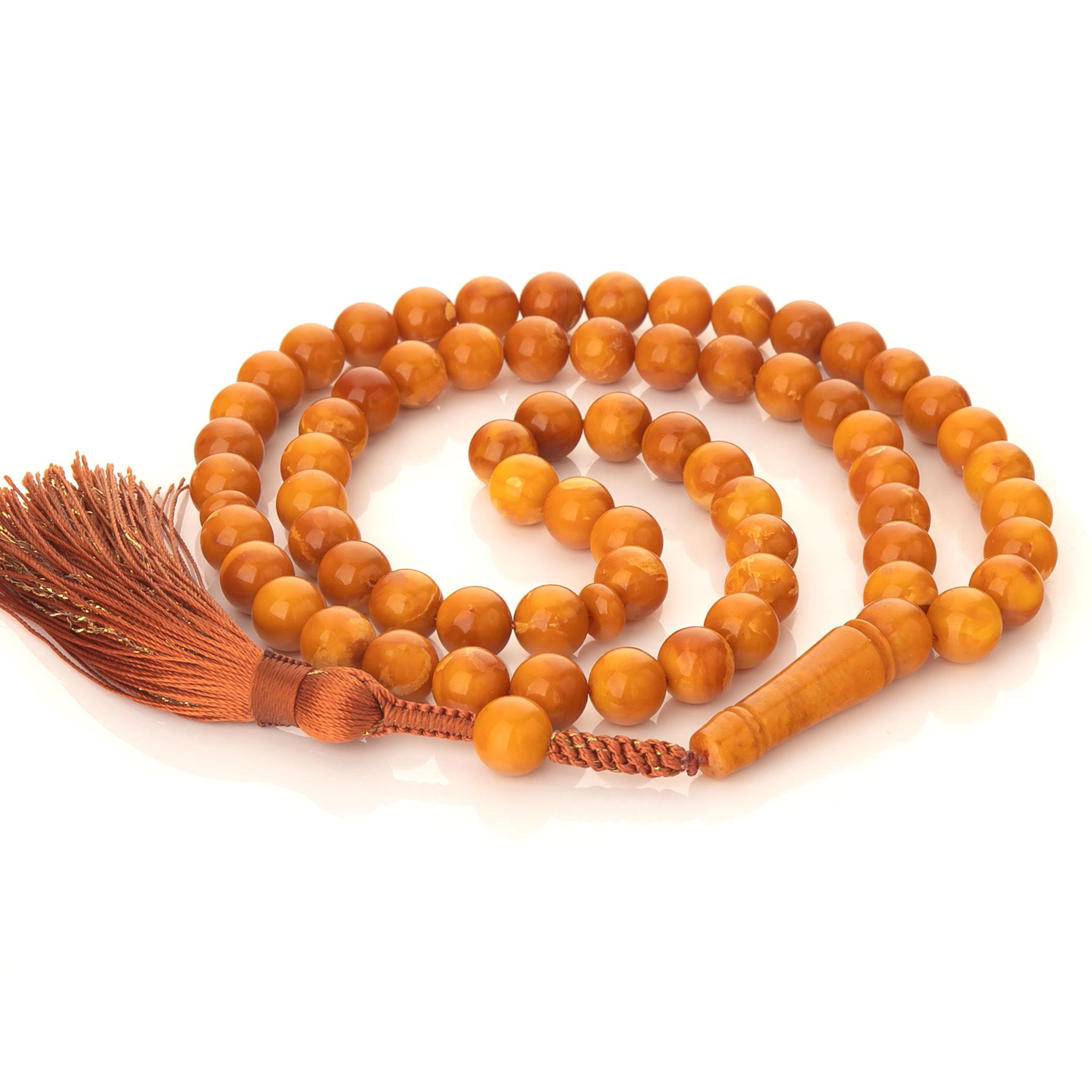 Handmade Amber Misbaha: 66 Islamic Prayer Beads Tasbih - Etsy