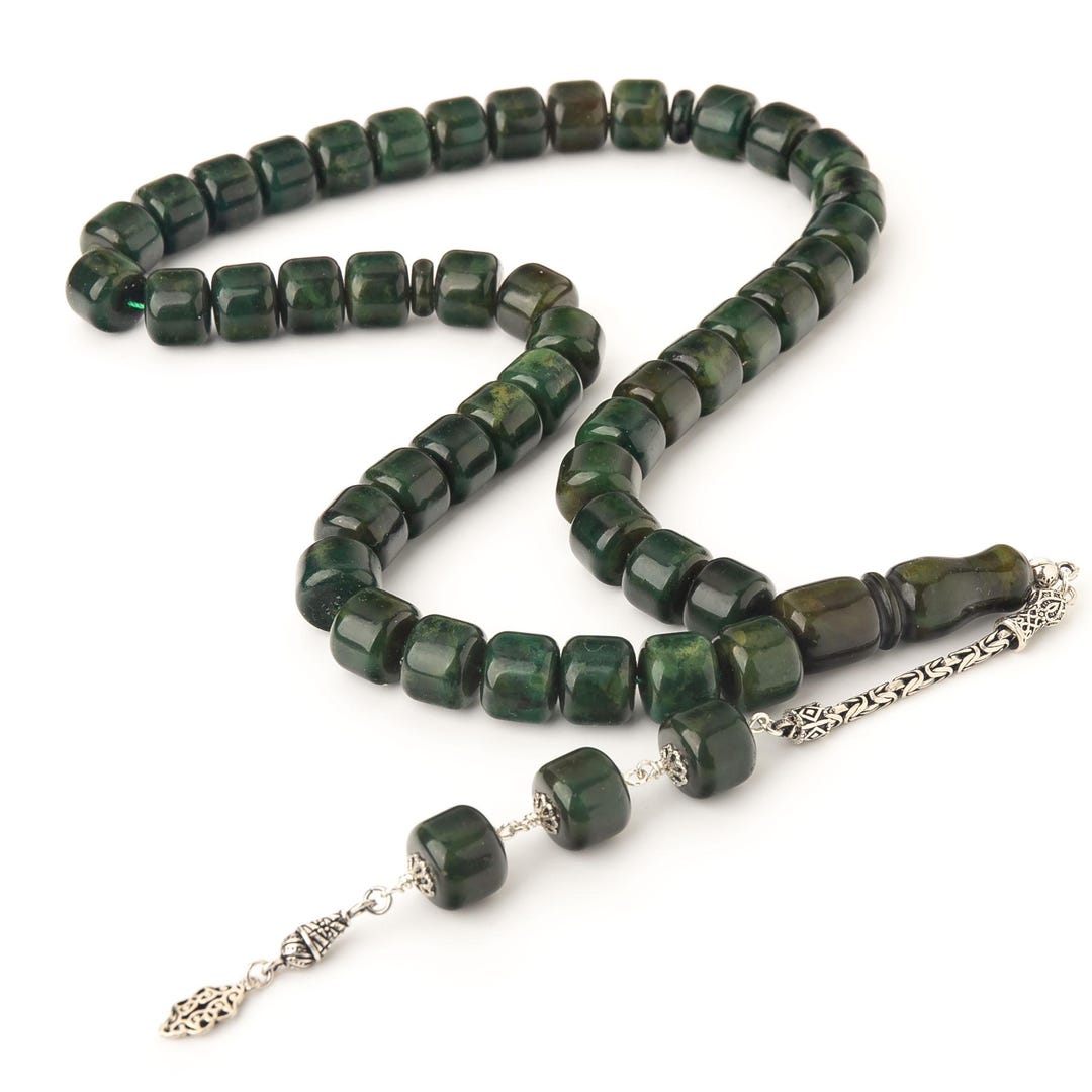 Handmade Amber Misbaha-45 Islamic Prayer Beads,77g-silver Tassel-amber ...