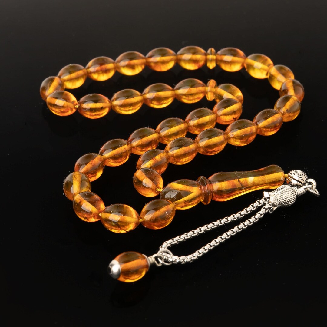 Handmade Amber Tasbih|33 Islamic Prayer Beads| Amber Misbaha|sibha ...