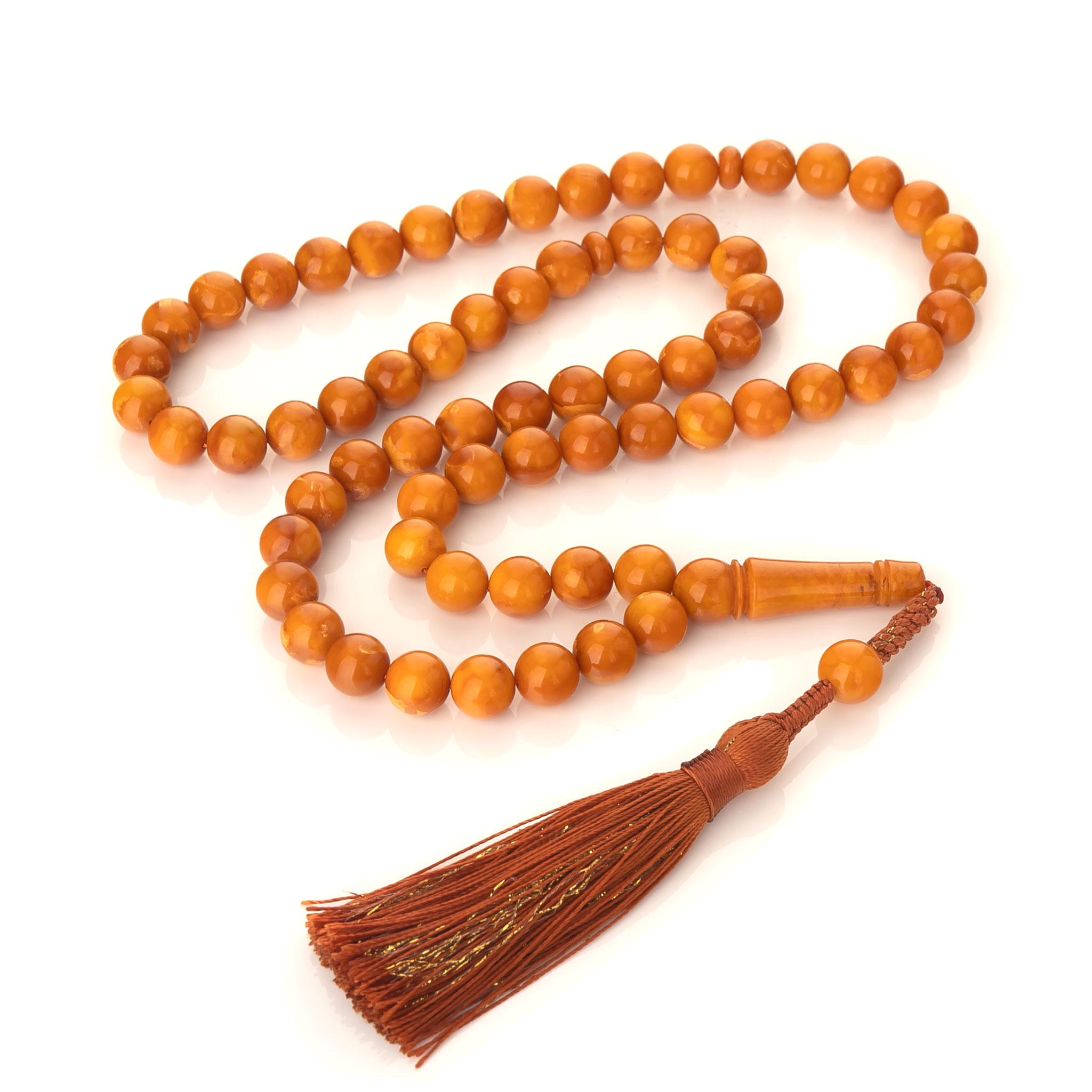 Handmade Amber Misbaha: 66 Islamic Prayer Beads Tasbih - Etsy