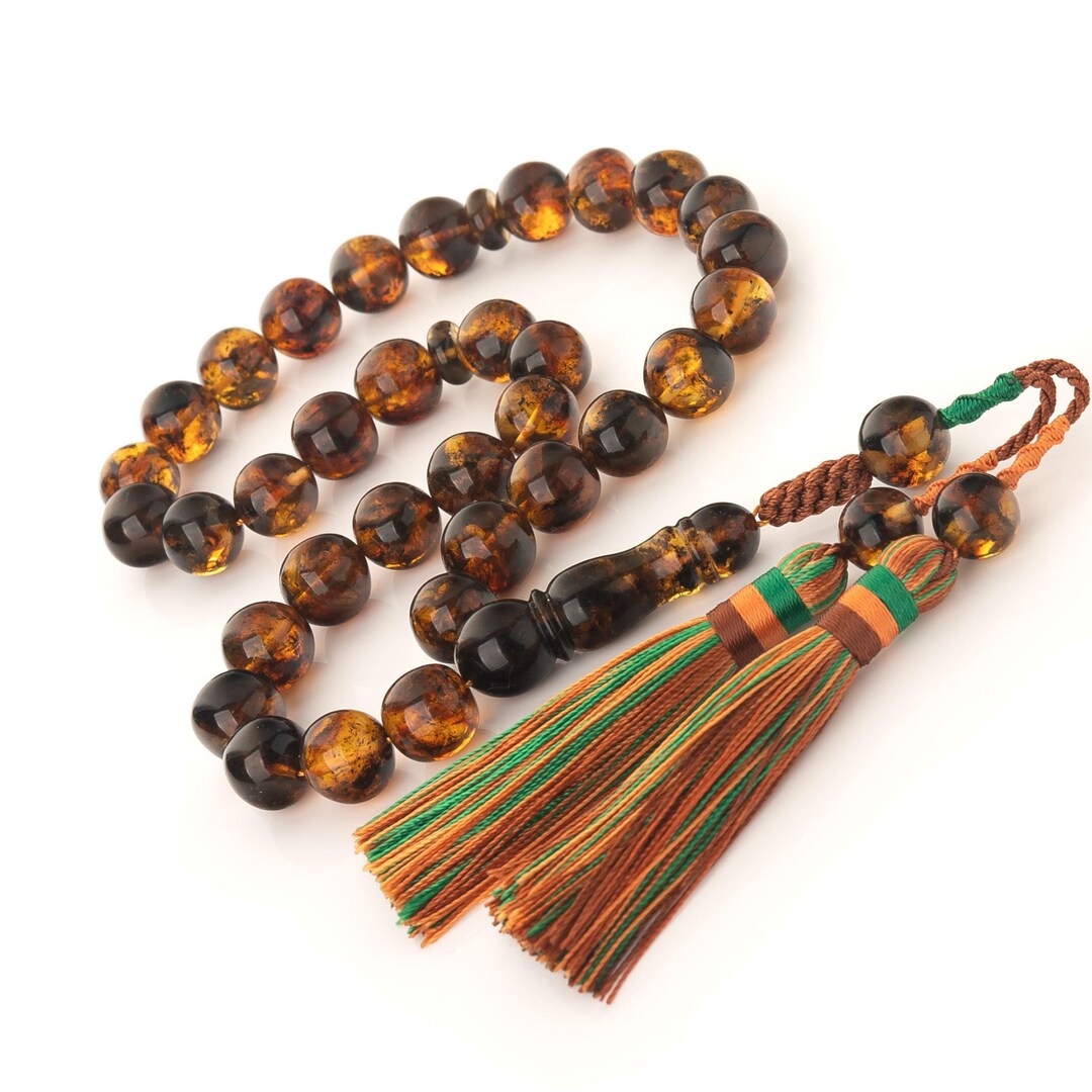 Handcrafted Amber Tasbih | Amber Prayer Beads | Islamic Amber Rosary ...