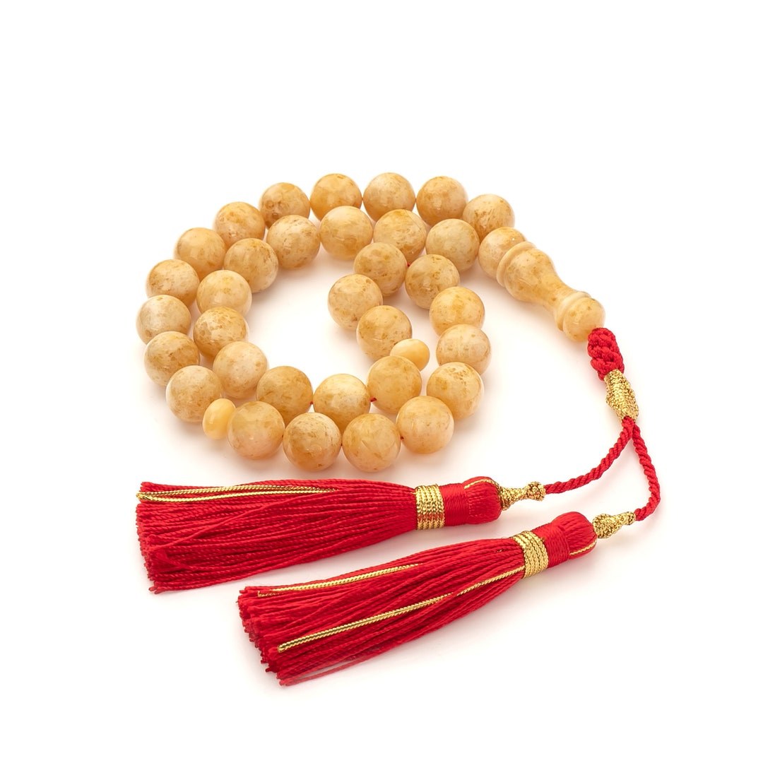 Baltic Amber Muslim Rosary 67 Gr33 Islamic Prayer Beads 14mm - Etsy