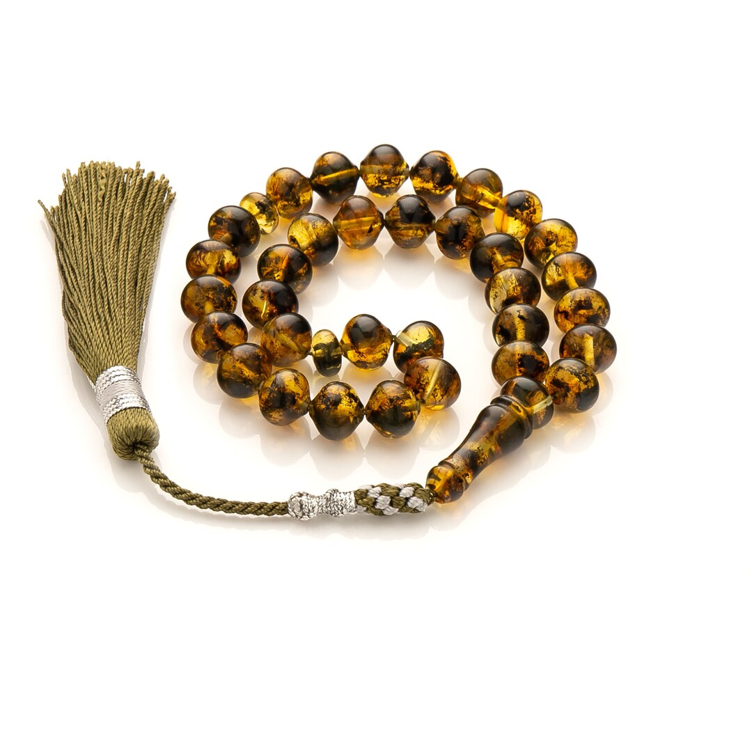 Handmade Muslim Rosary of Baltic Sea Amber|green Amber|amber Tesbih|33 ...