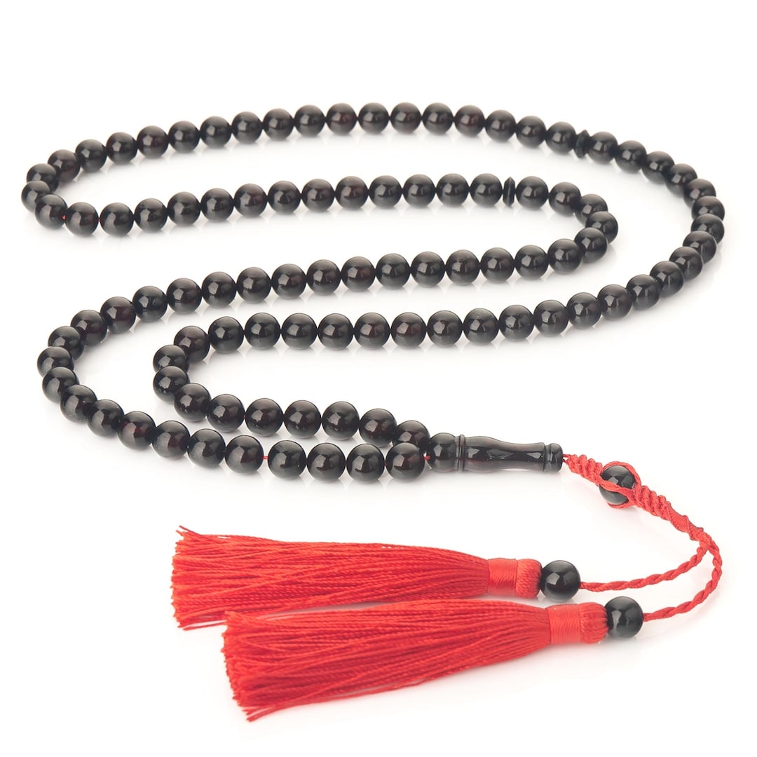 Cherry Baltic Amber Misbaha: 99 Islamic Prayer Beads With Red Tassel - Etsy