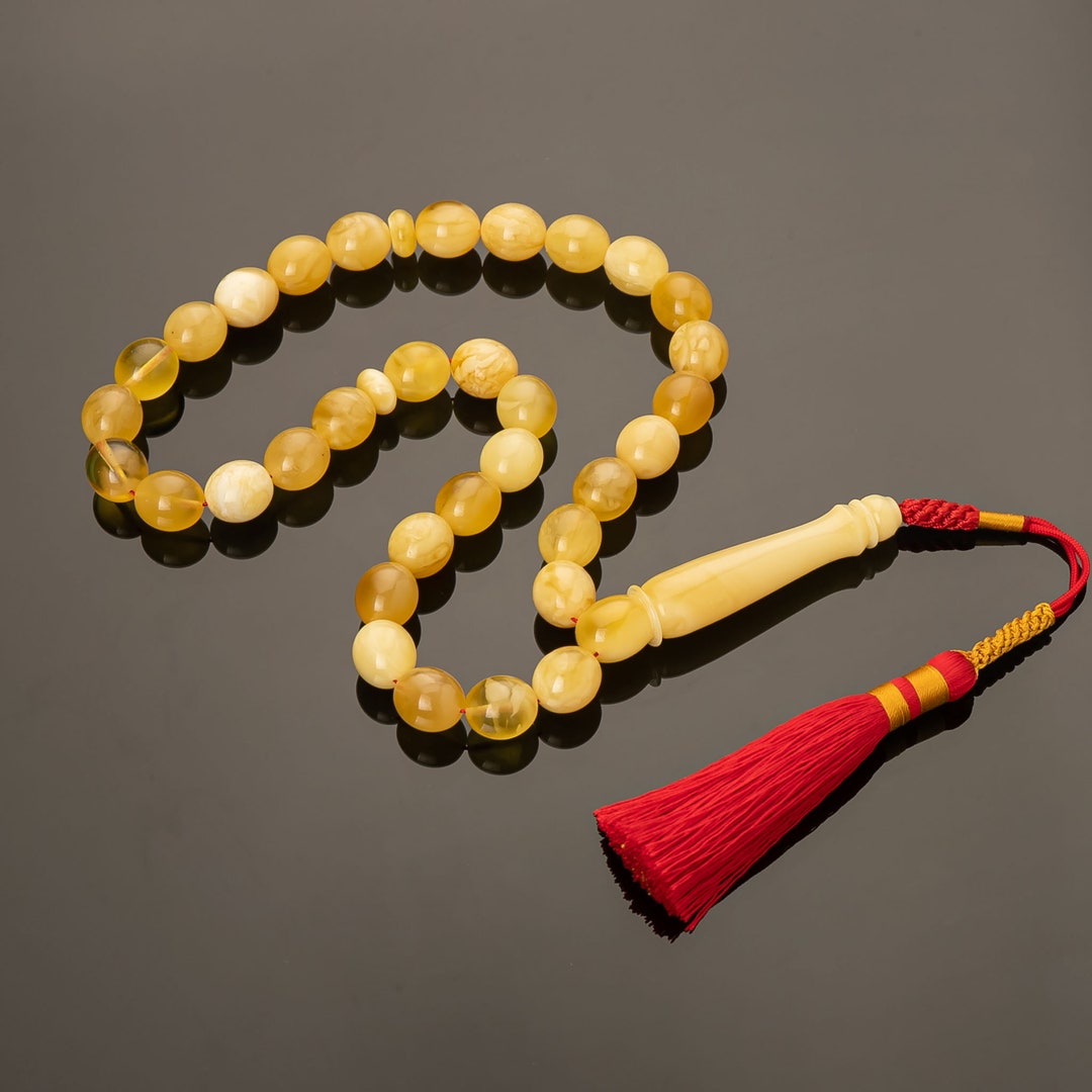 Genuine Amber Tasbih|33 Islamic Prayer Beads,48g|rosary of One Amber ...