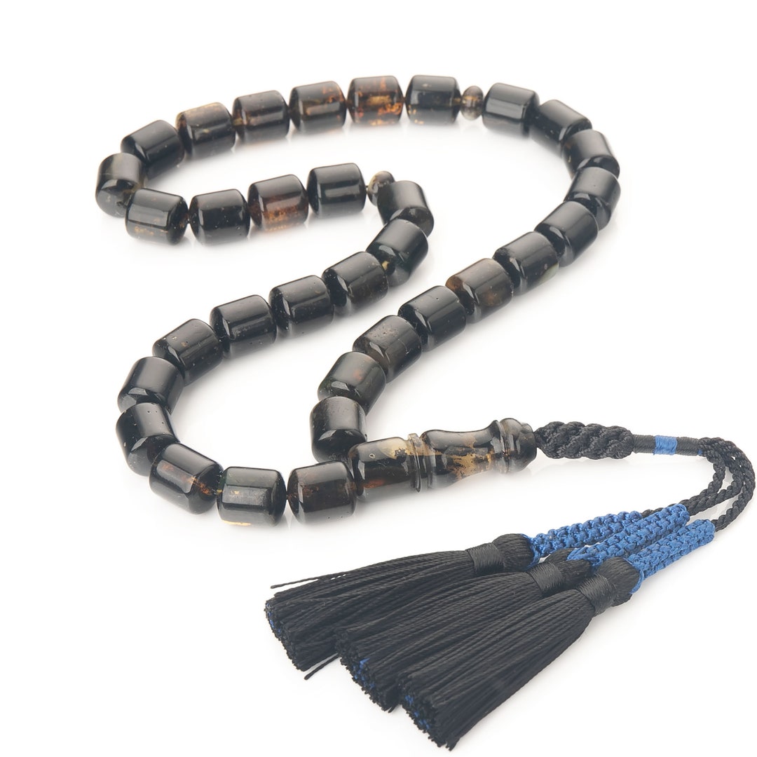 Real Amber Tasbih-33 Islamic Prayer Beads,44g-handmade Amber Rosary ...