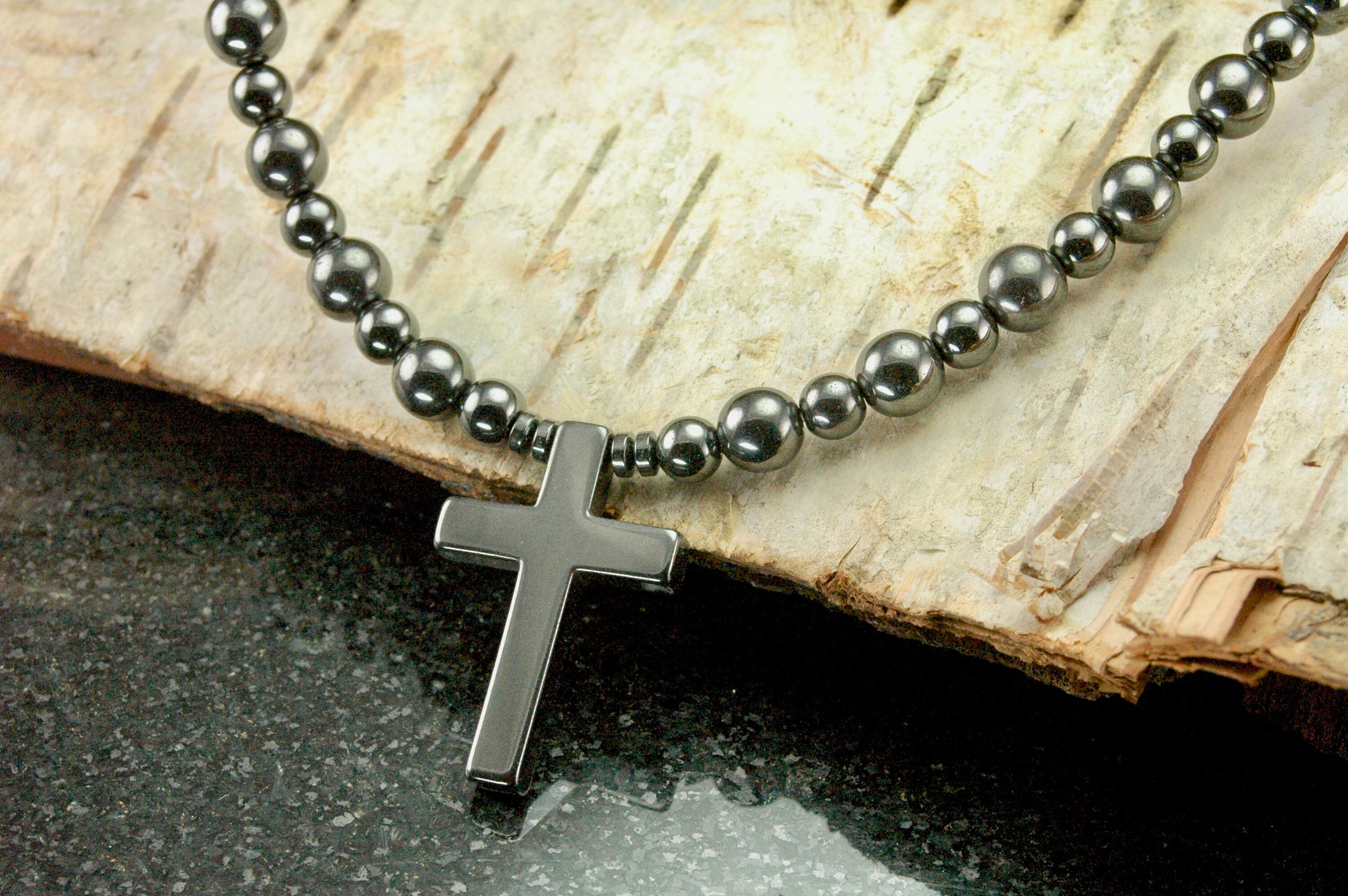 Holy Cross Pendant Magnetic Necklace Holy Religious Hematite | Etsy