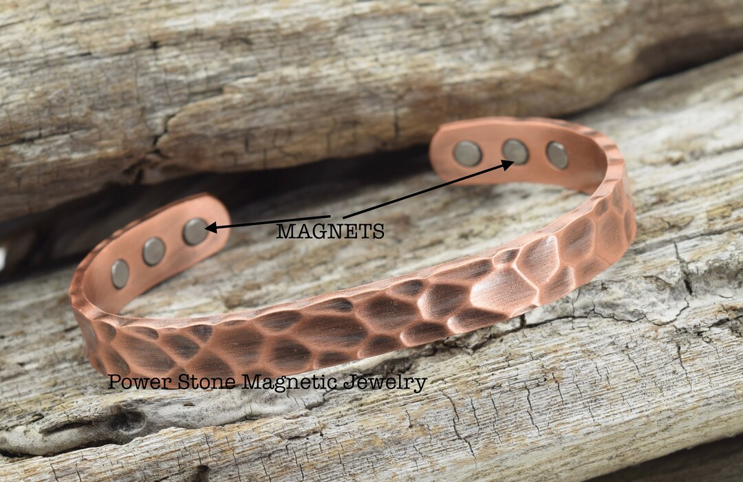 Hammered Copper Magnetic Therapy Bracelet/copper Cuff Magnetic/copper ...