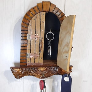 Wooden House Key Rack: Rustic Family Wall Decor - Etsy