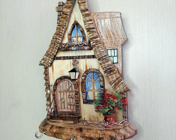 Wall Key Rack, Family Key Rack, Wood Key Holder, Key Rack Wooden House ...