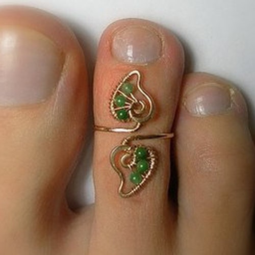 Leaf Toe Ring Foot Jewelry Adjustable Ring Boho Ring Midi - Etsy