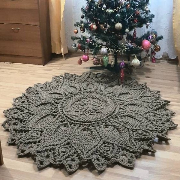 Round Crochet Rug - Etsy