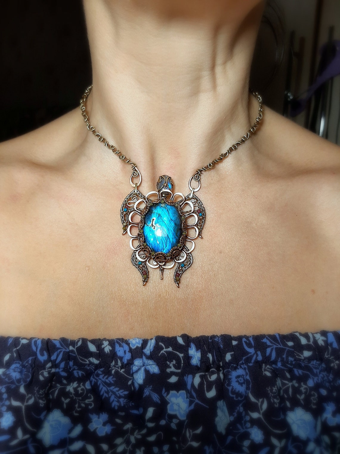 Sea Turtle Necklace Handmade Jewelry Unique Gifts Blue Turtle - Etsy