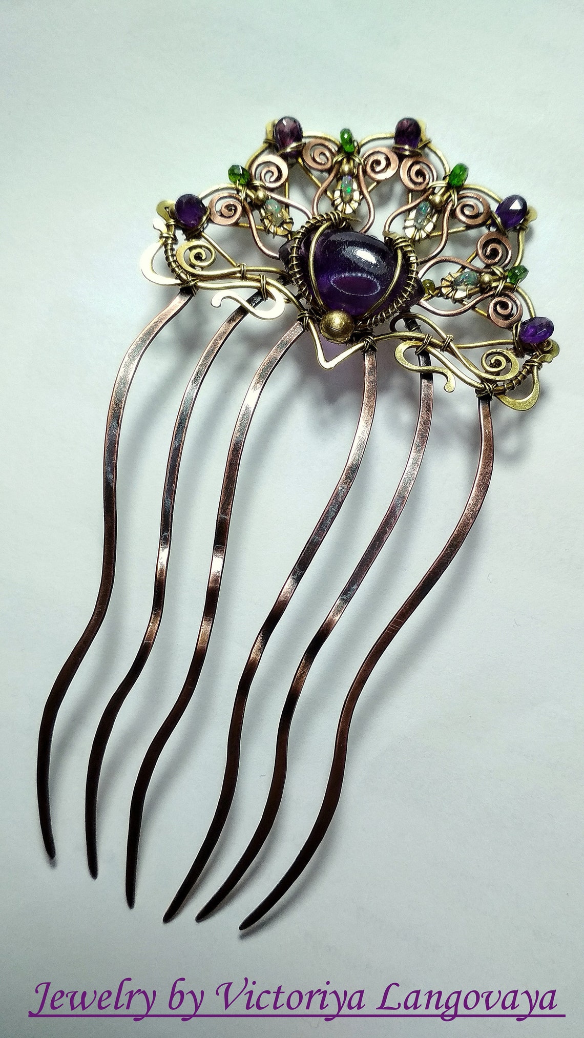 Hair Comb Jewelry Barrette Hair Wire Wrapped Pin for Hair - Etsy