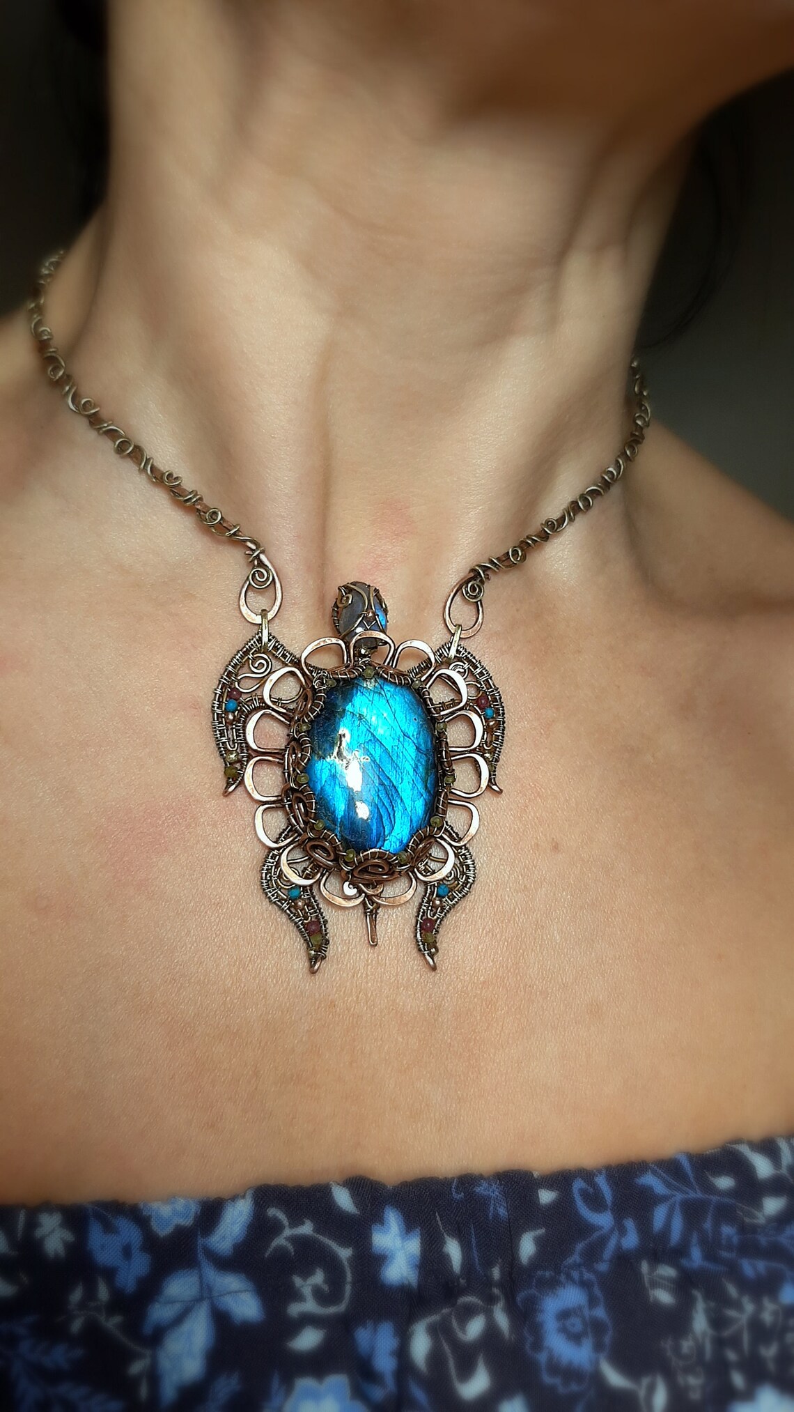 Sea Turtle Necklace Handmade Jewelry Unique Gifts Blue Turtle - Etsy