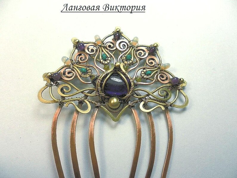 Hair Comb Jewelry, Barrette Hair, Wire Wrapped Pin for Hair, Wedding ...