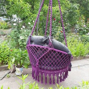 Chic Hanging Macrame Hammock Chair, Quality, Durable, Comfortable ...