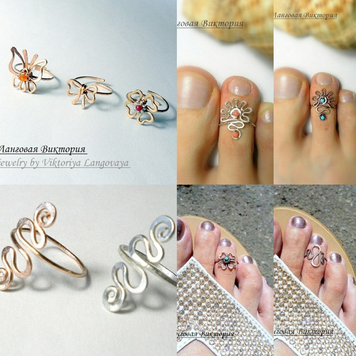 Flower Toe Ring Silver Ring Turquoise Ring Adjustable Ring - Etsy