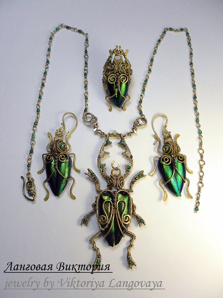 Beetle Pendant Wire Wrap Scarab Jewelry Insect Jewelry. - Etsy