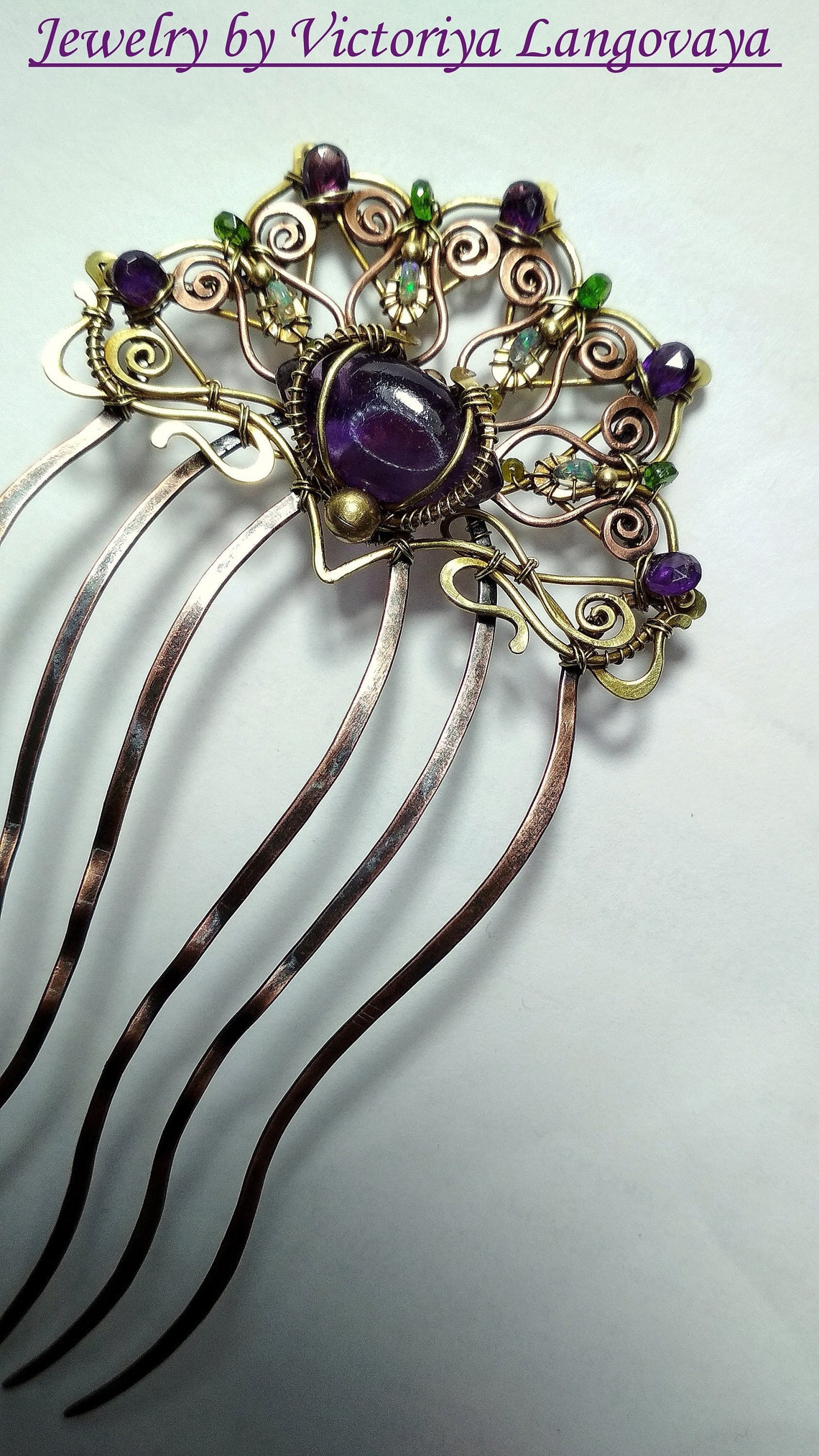 Hair Comb Jewelry Barrette Hair Wire Wrapped Pin for Hair - Etsy