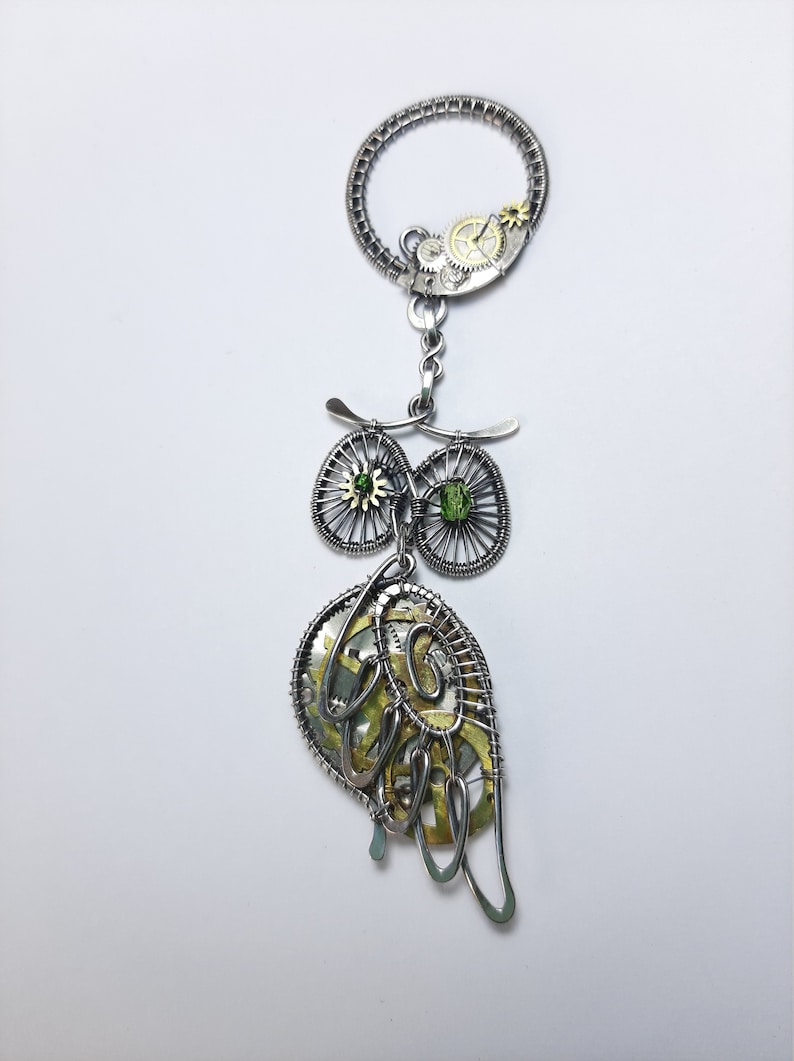 Steampunk Owl Keychain Owl Jewelry Clockwork Owl Steampunk - Etsy