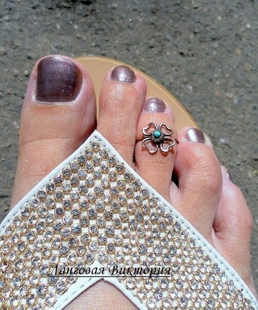 Toe Ring Clover, Flower Toe Ring, Adjustable Toe Ring, Gift for Her ...