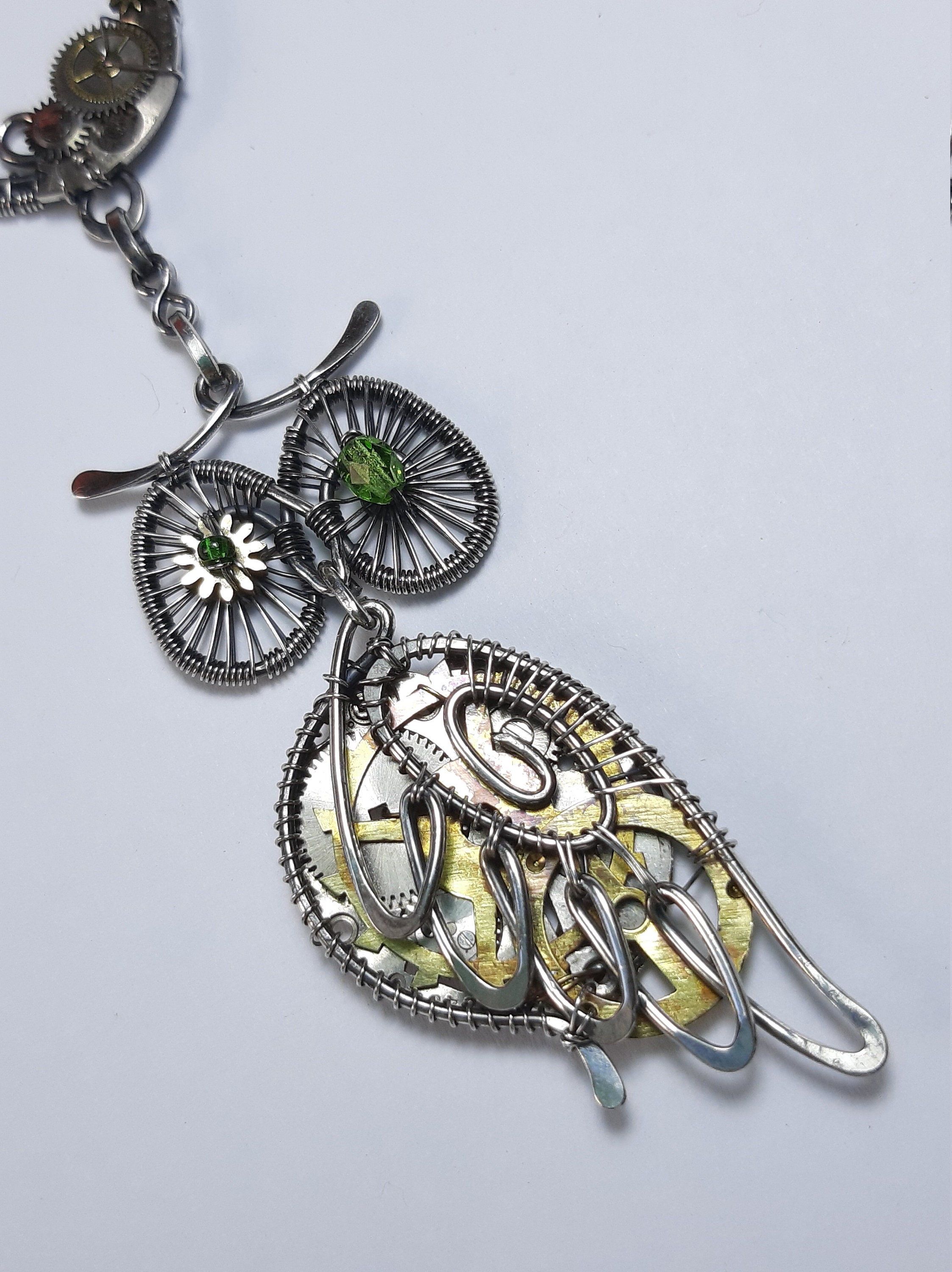 Steampunk Owl Keychain, Owl Jewelry, Clockwork Owl, Steampunk Bird, Owl ...