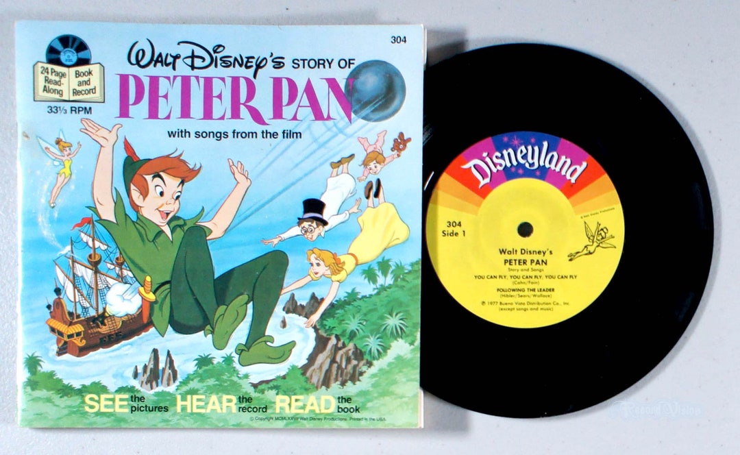 Disney Peter Pan 7 1977 Vinyl Story & Songs, Book and Record - Etsy