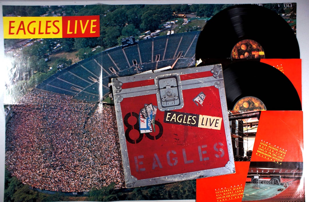 Eagles Live 1980 2-LP Vinyl POSTER Desperado, Seven Bridges READ - Etsy