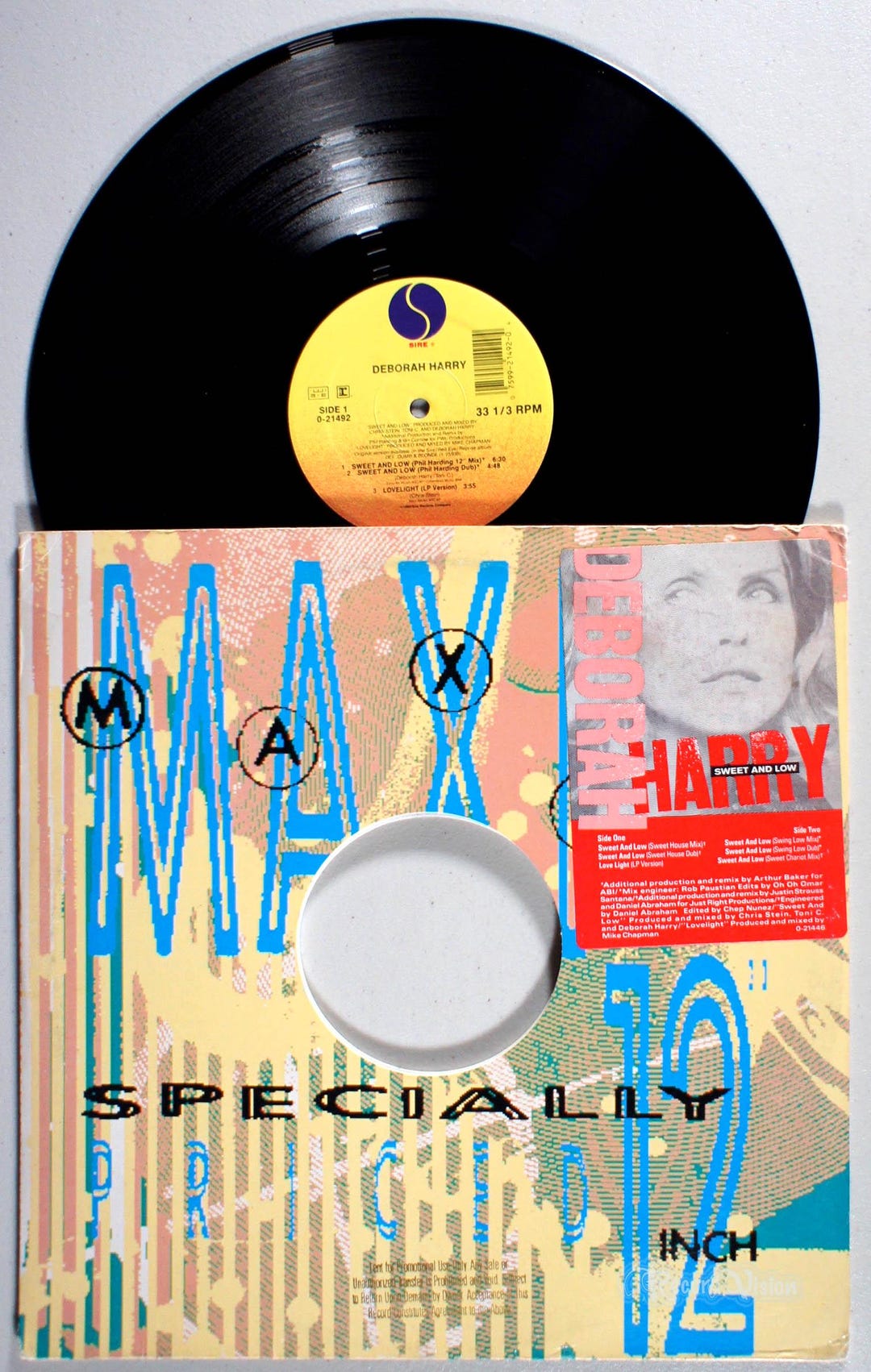 Debbie Harry - Sweet and Low (1989) Vinyl 12" Single - PROMO - Def Dumb ...