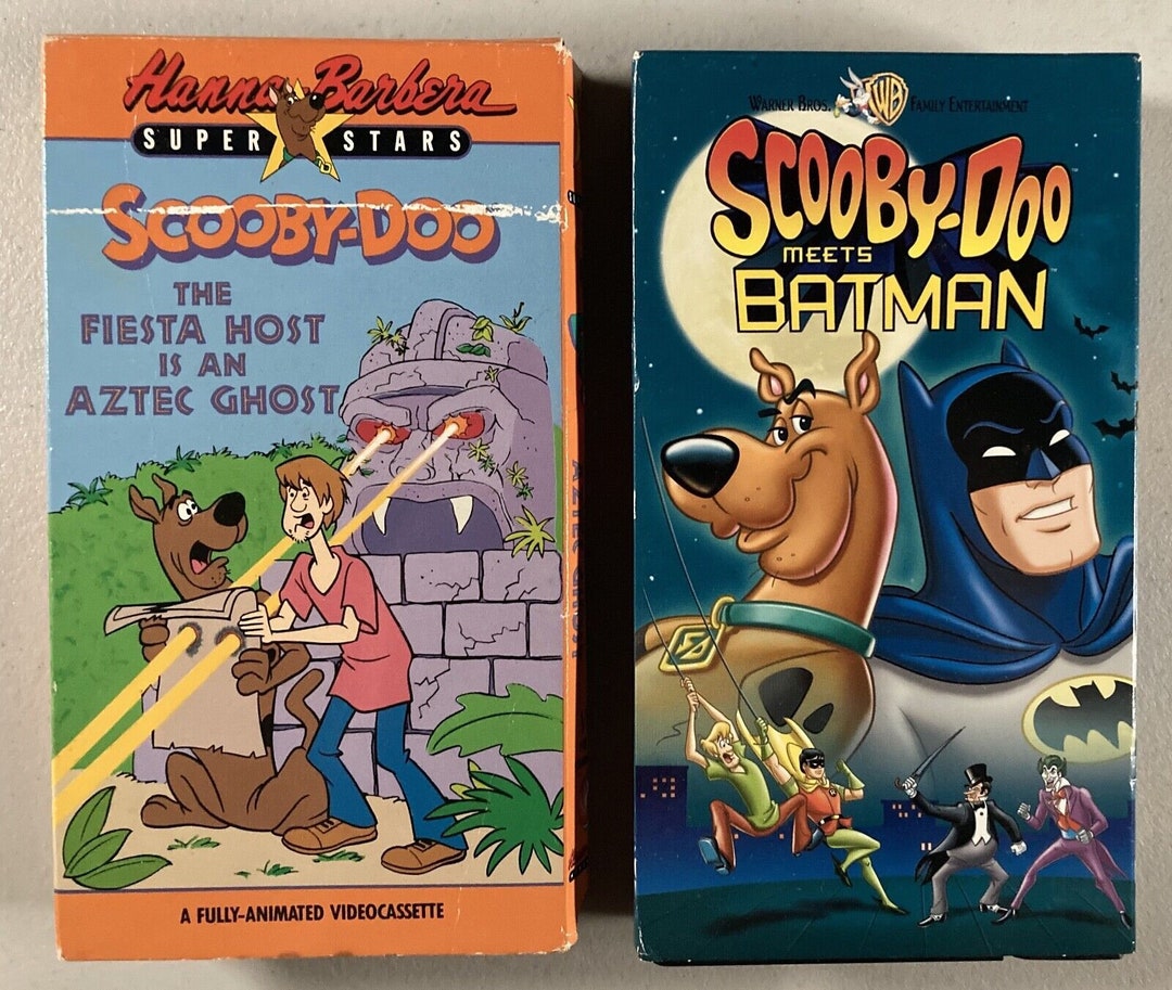 Scooby-doo Animated Series 2x VHS Set Meets Batman & Fiesta Host Aztec ...