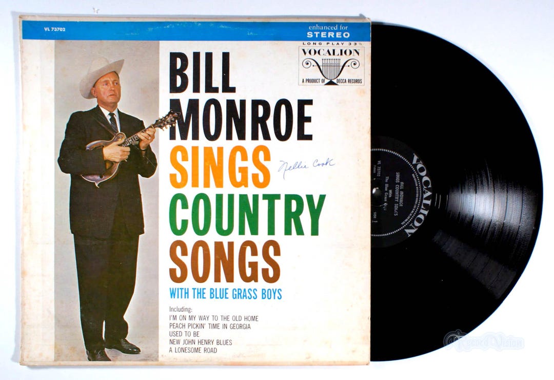 Bill Monroe - Sings Country Songs (1964) Vinyl LP - Blugrass, Jimmie ...