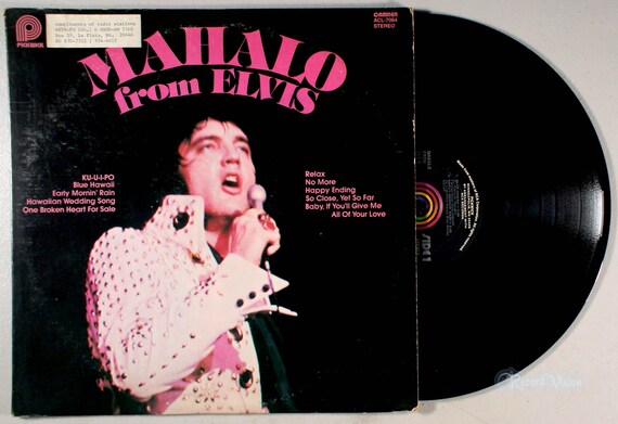 Elvis Presley Mahalo From 1978 Vinyl LP Blue Hawaii - Etsy
