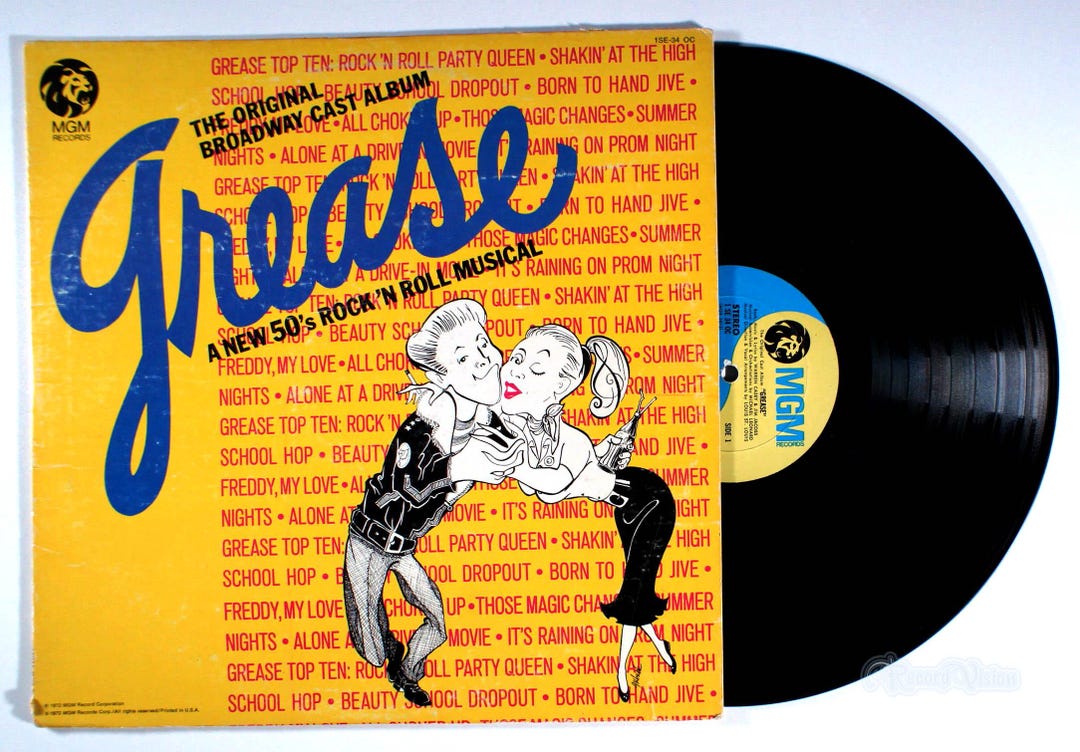 Grease broadway Cast 1972 Vinyl LP Soundtrack - Etsy