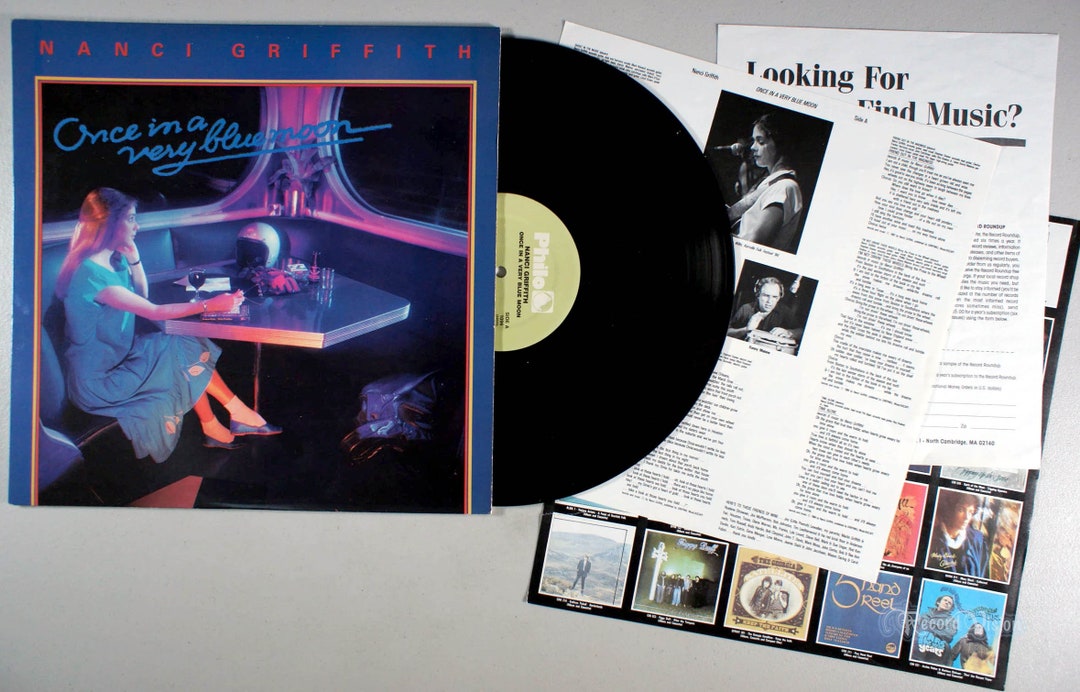 Nanci Griffith Once in a Very Blue Moon 1984 Vinyl LP - Etsy