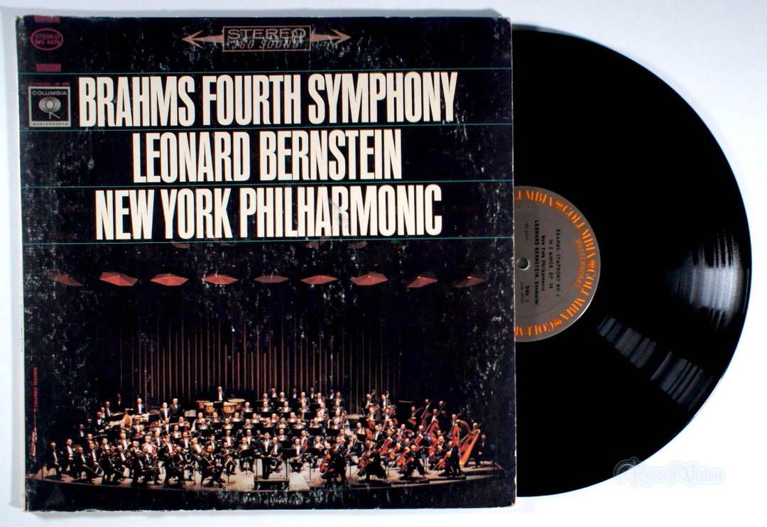 Leonard Bernstein - Brahms Fourth Symphony (1963) Vinyl LP - No. 4 in E ...