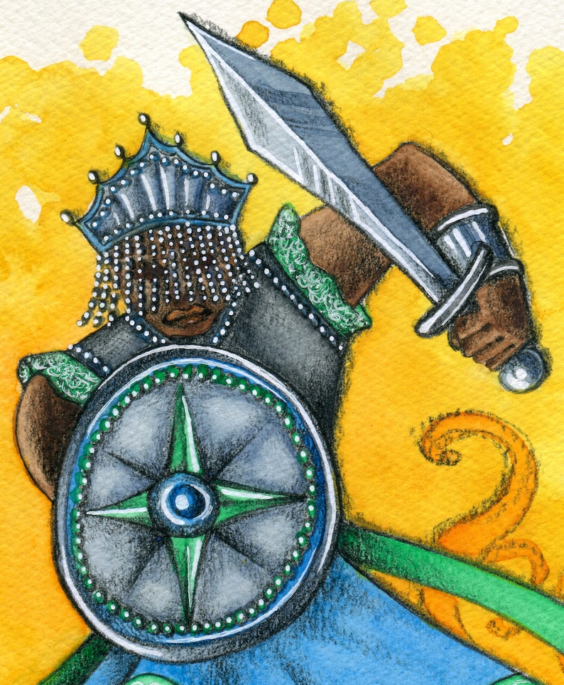 Ogun Ogum Ogoun Orishas Ilustración Impresión de pintura original ...