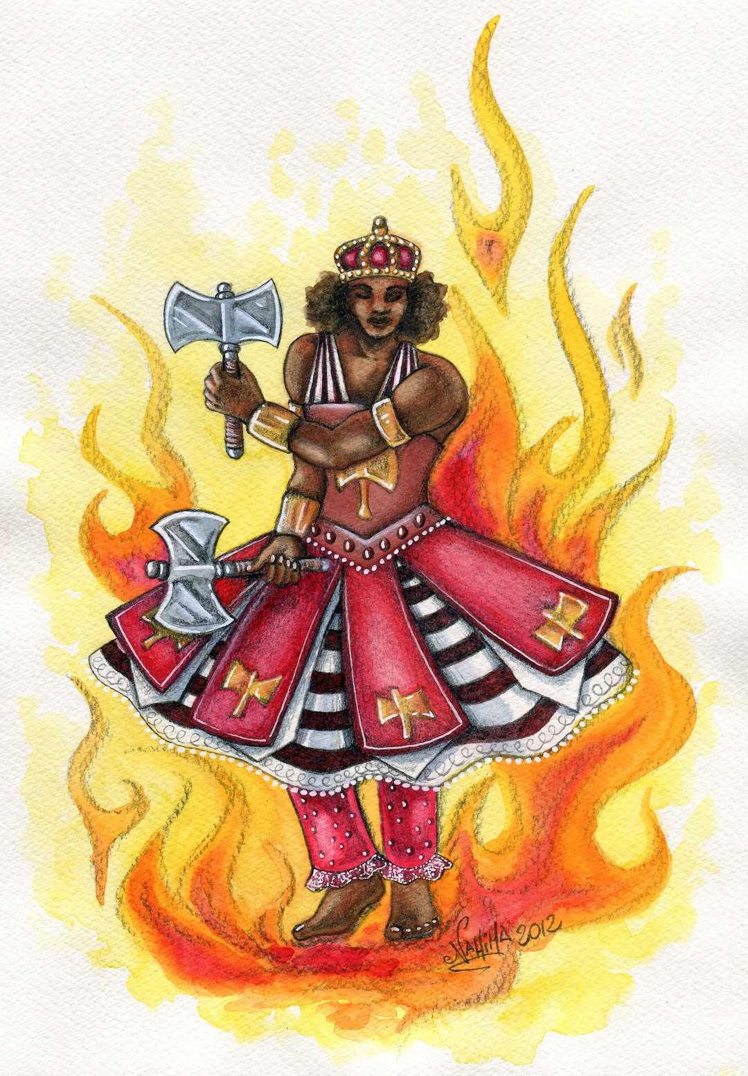 Xangò - Chango - Shango - Orixas - Orishas - Illustration - Print From ...