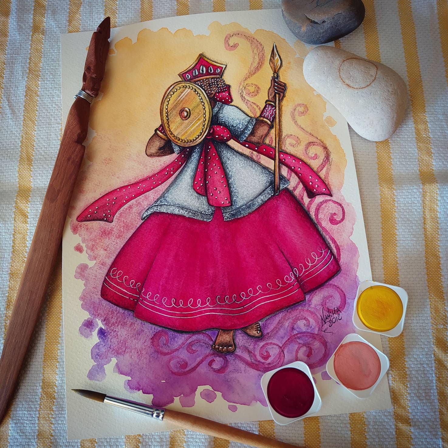 Obà Orishas Illustration Original Painting Print - Etsy Israel