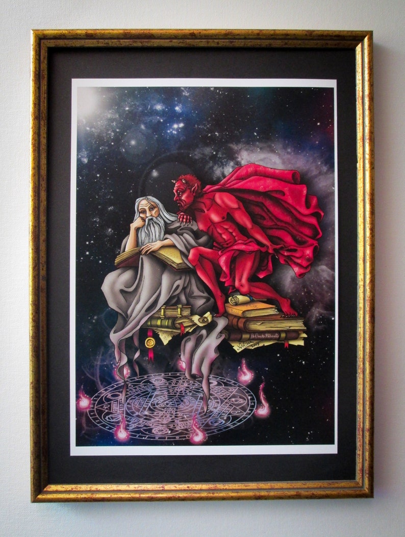 Faust and Mephistopheles Faust by Goethe Digital Painting | Etsy