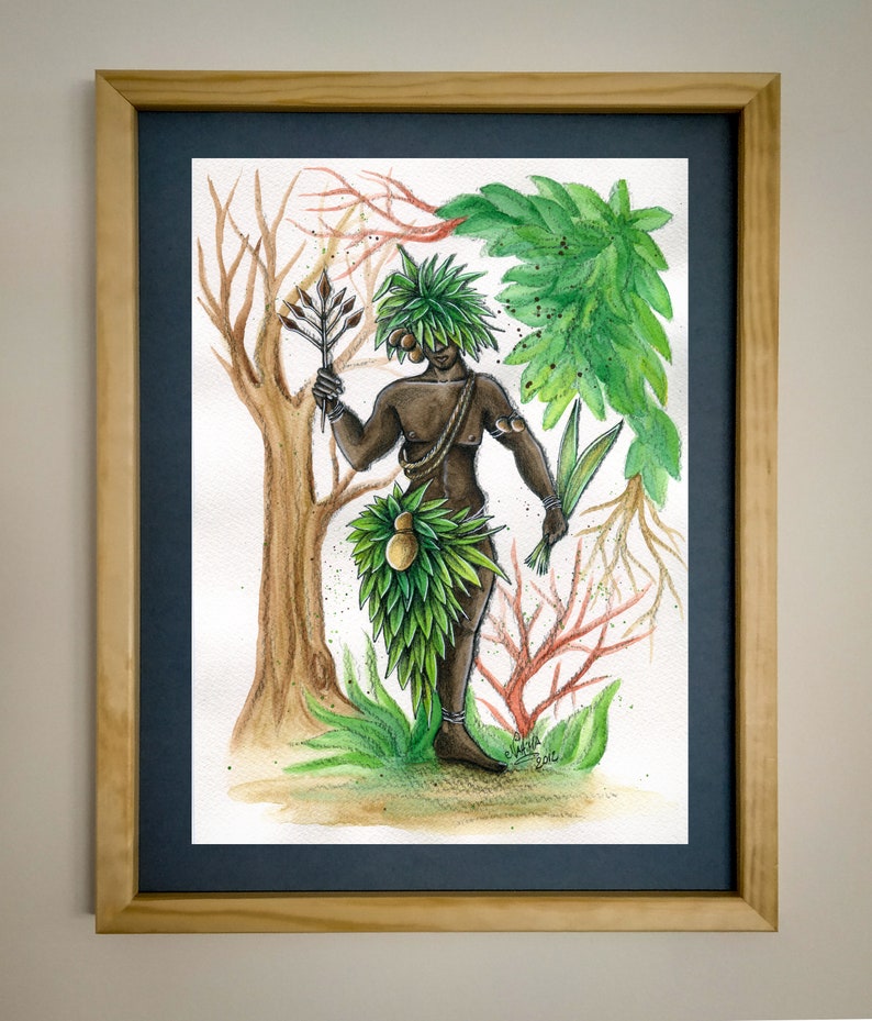 Ossain - Osanyin - Ossanha - Orixas - Orishas - Illustration - Print ...