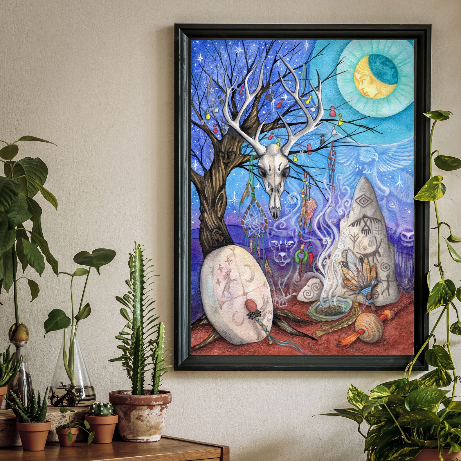 Shaman Spirit Shamanic Illustration Spirit Guides Shamanic Ritual Print ...