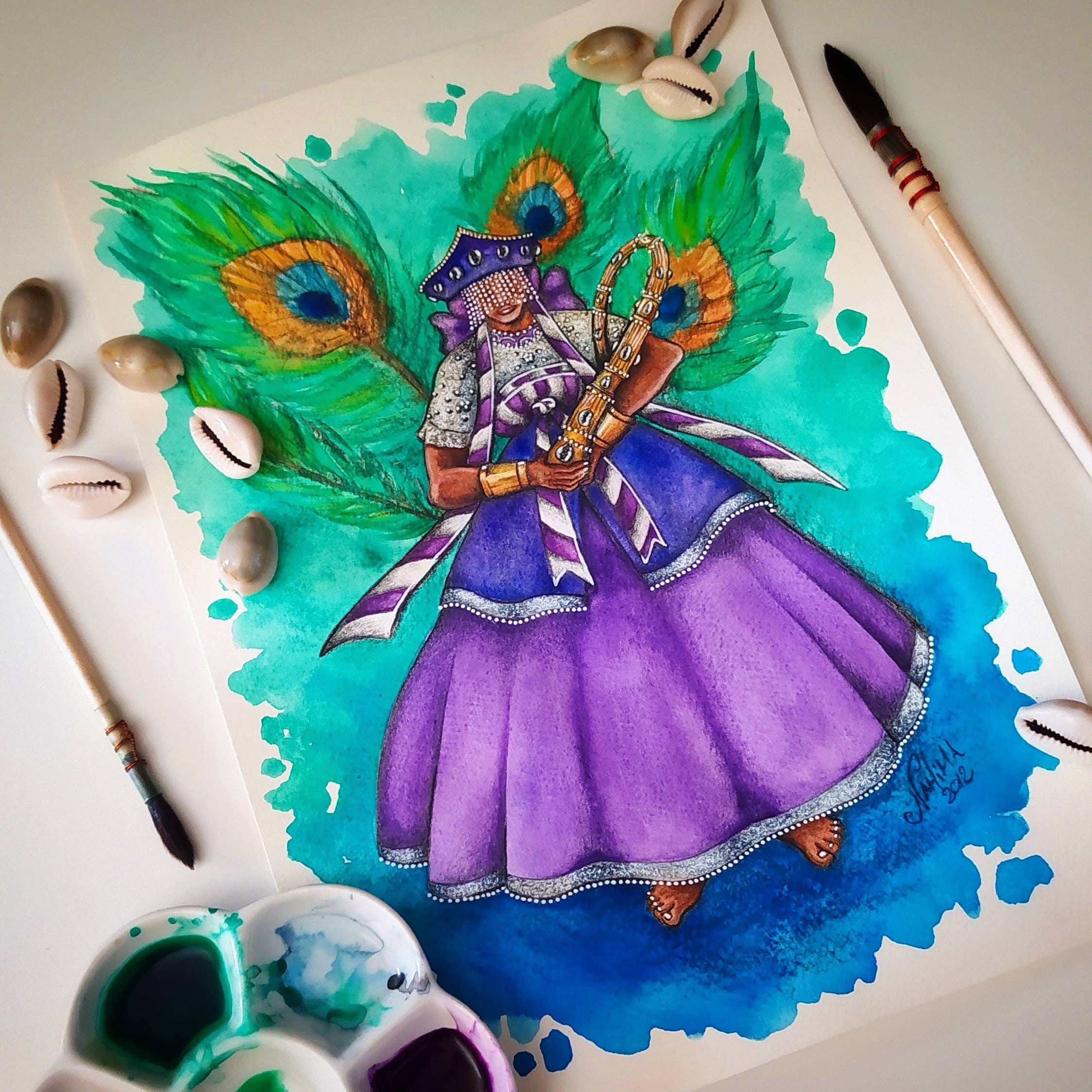 Nana Buruku Orishas Illustration Original Painting Print - Etsy.de