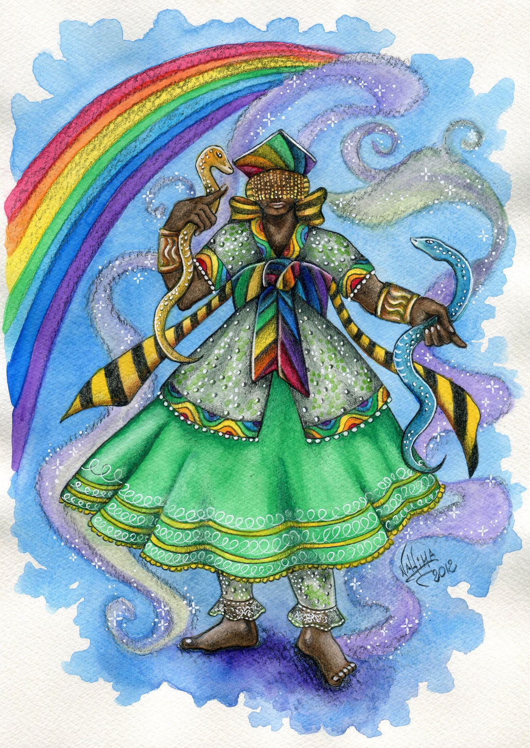Oxumarè Orishas Illustration Print From Original Painting - Etsy