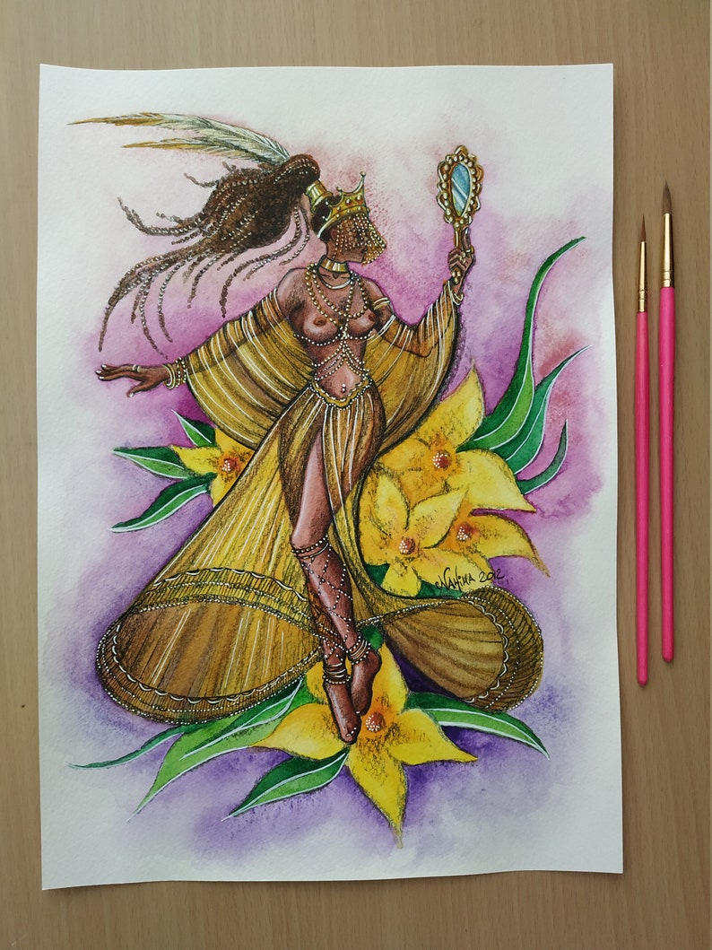 Oxum Ochún Oshún Orishas Illustration Original - Etsy