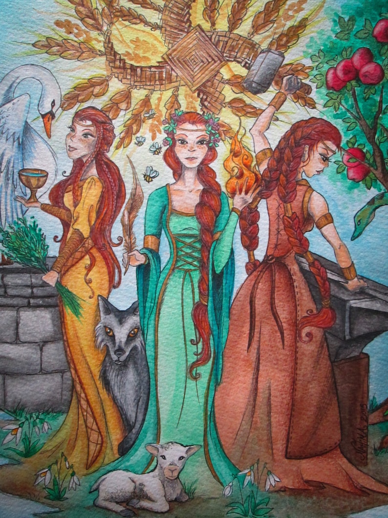 Brigid Goddess Brighit Triple Celtic Goddess Print From - Etsy UK