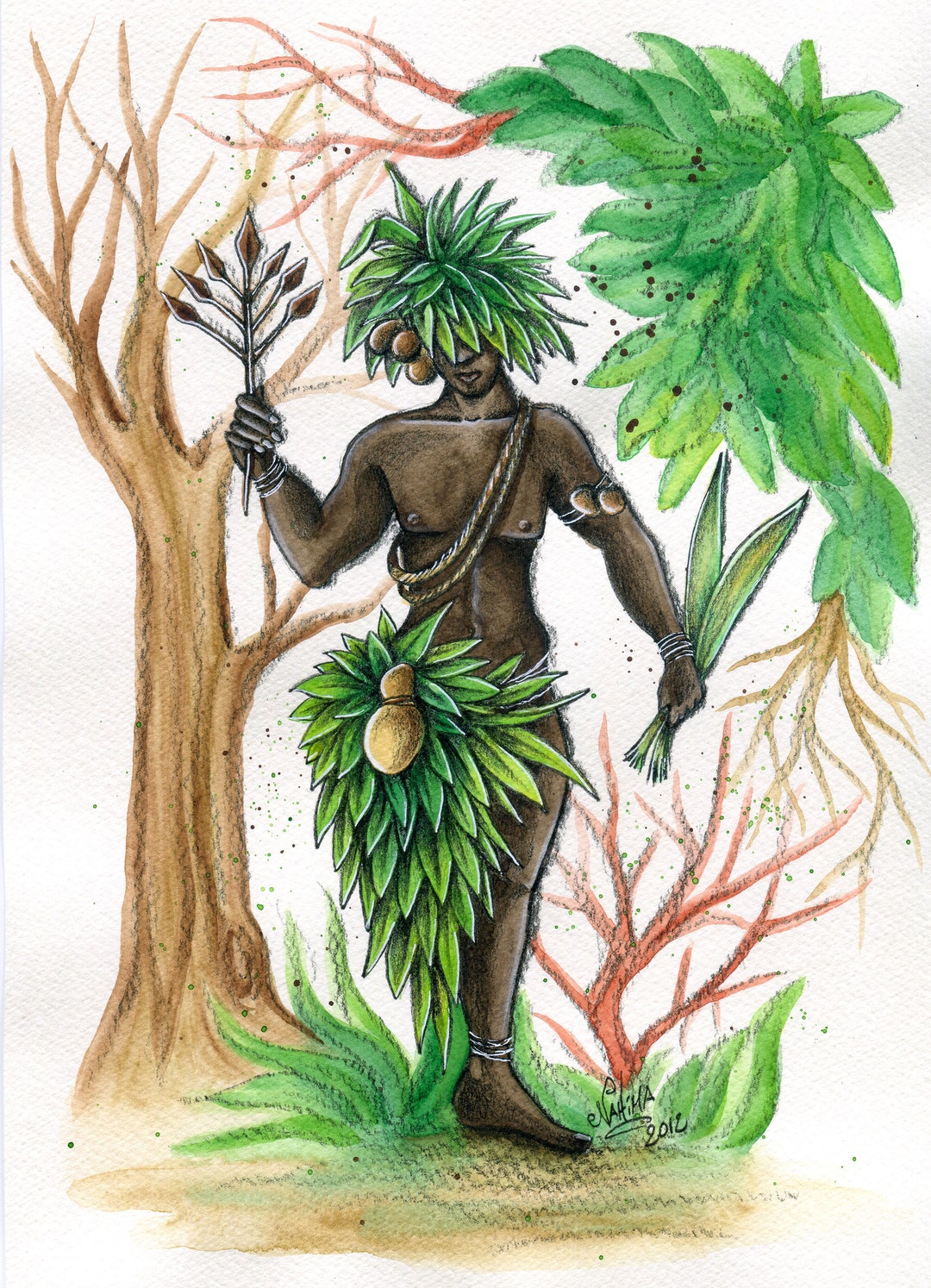 Ossain - Osanyin - Ossanha - Orixas - Orishas - Illustration - Print ...