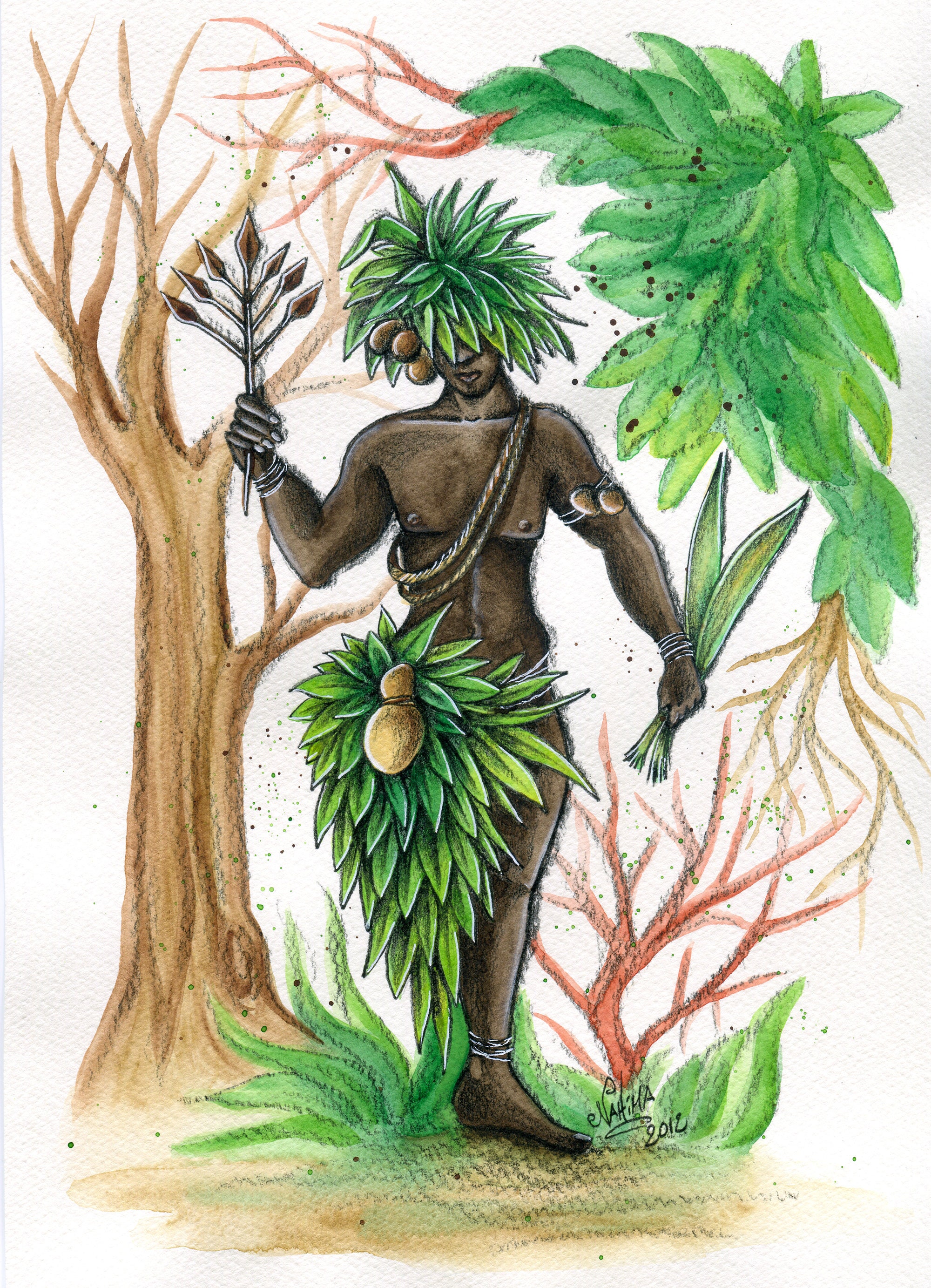 Ossain - Osanyin - Ossanha - Orixas - Orishas - Illustration - Print ...